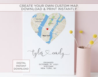 Wedding Map Gift | Etsy