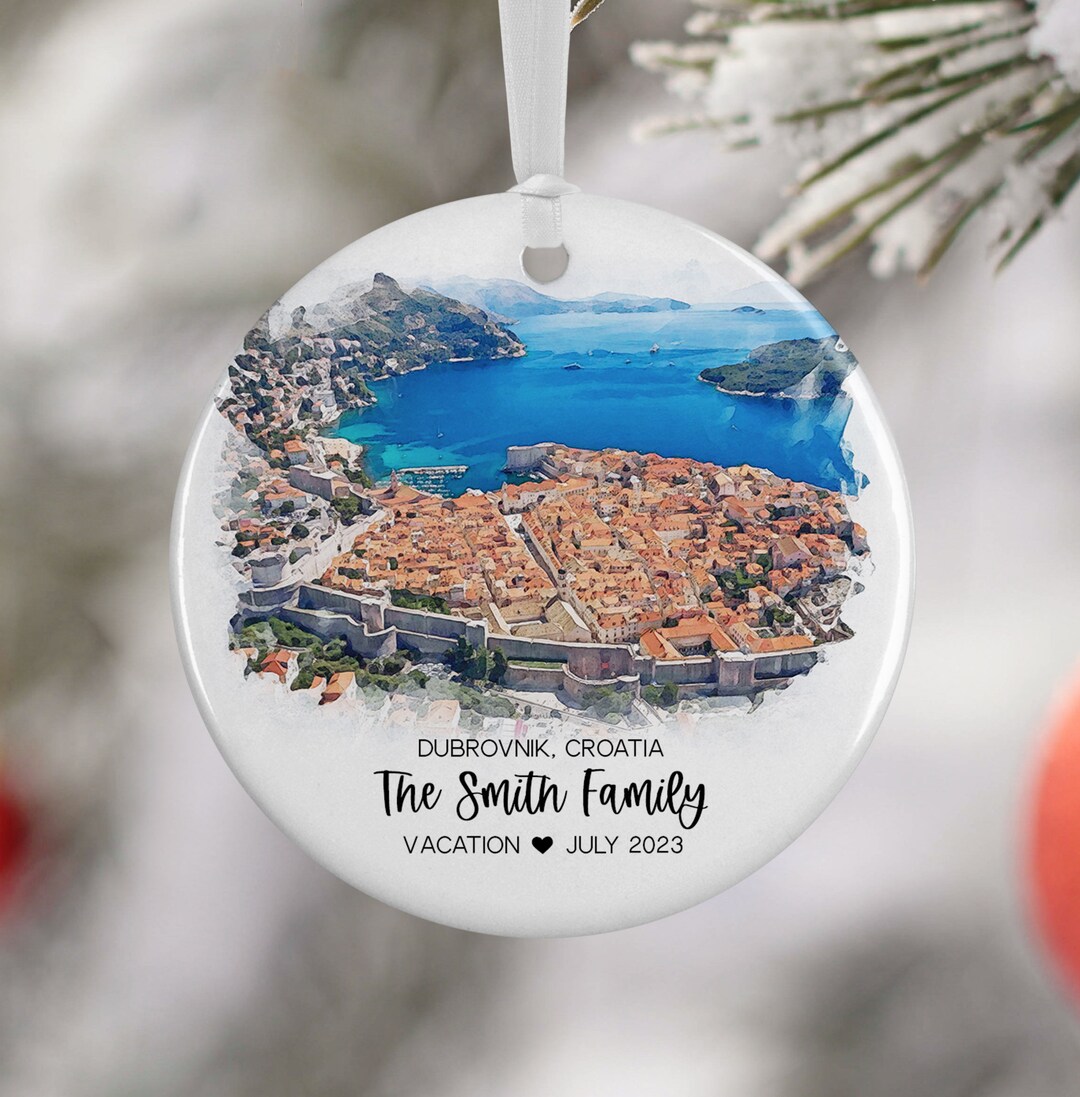 Custom Dubrovnik Croatia Ornament: Watercolor Travel Souvenir 3237 - Etsy