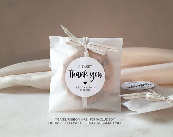 A Sweet Thank You Wedding Favor Stickers Wedding Favor Label Treat Bag Stickers Stickers for Wedding Favors Bulk Wedding Favors