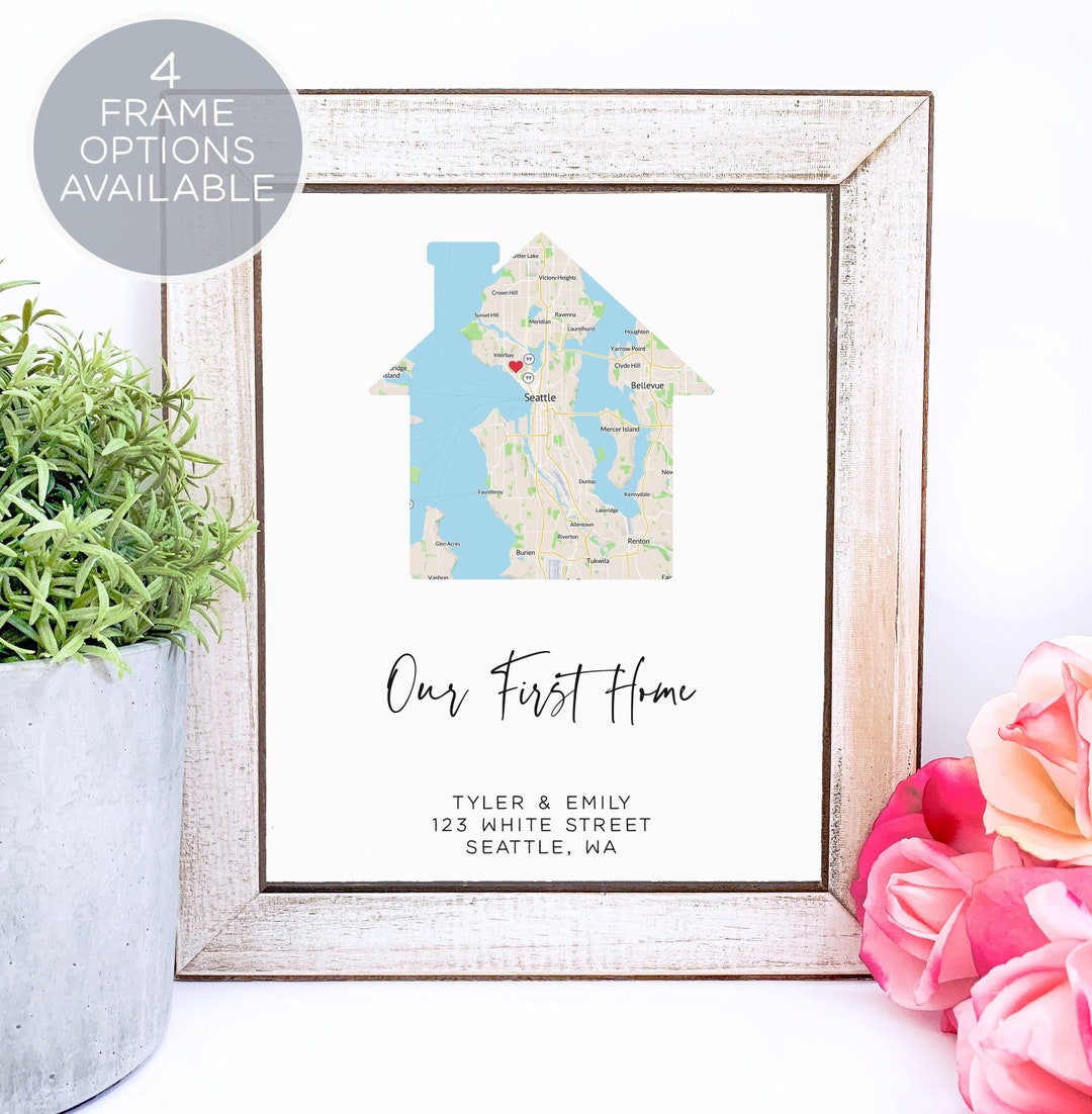 Our First Home Gift, First Home Map Print Gift, New Home Owner Gift ...