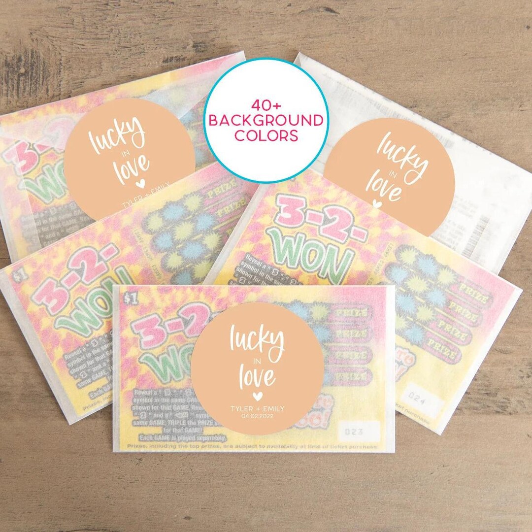 Wedding Favors, Lucky in Love Lotto Favor Stickers, Wedding Lottery ...