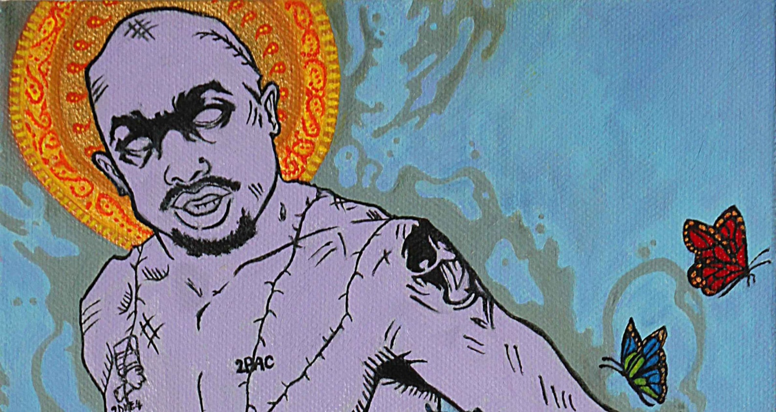 Kendrick Lamar & Tupac Original Oil Painting mortal Man Inspired by to ...