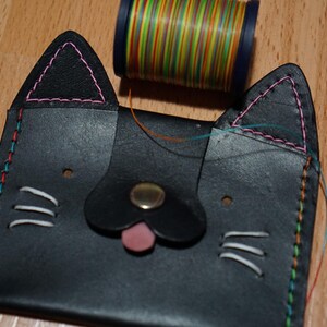 Real Leather Cat Shaped Wallet Coin Purse Card Holder large Cat Size - Etsy