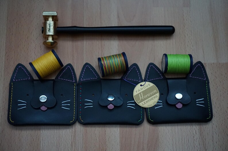 Real Leather Cat Shaped Wallet Coin Purse Card Holder large Cat Size - Etsy