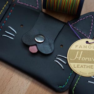 Real Leather Cat Shaped Wallet Coin Purse Card Holder large Cat Size - Etsy