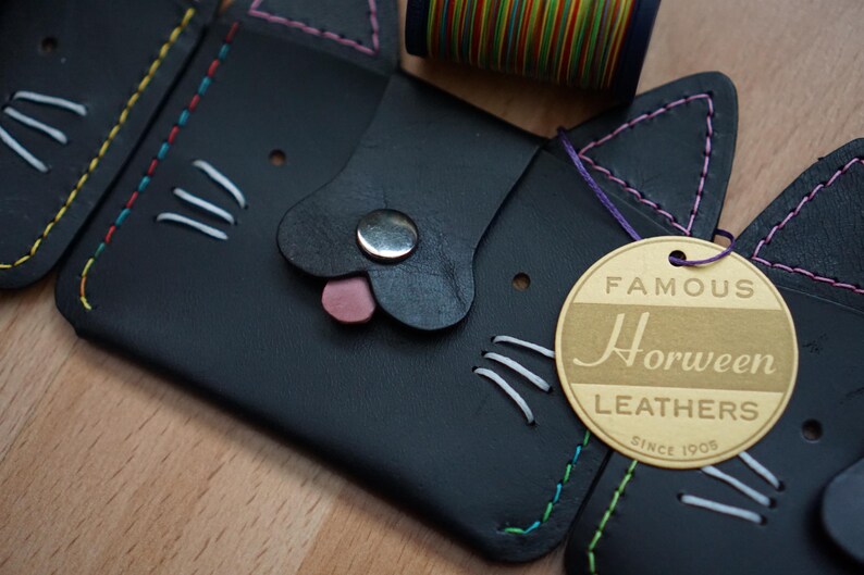 Real Leather Cat Shaped Wallet Coin Purse Card Holder large Cat Size - Etsy