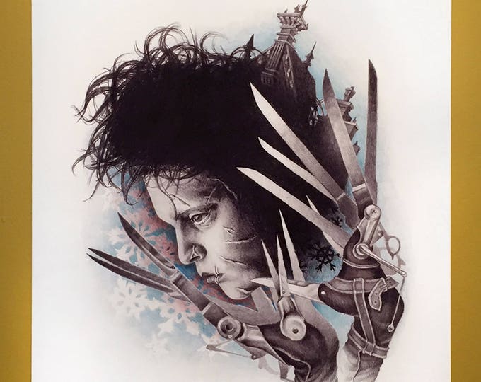 Edward Scissor Hands Drawing Prints Matte - Etsy