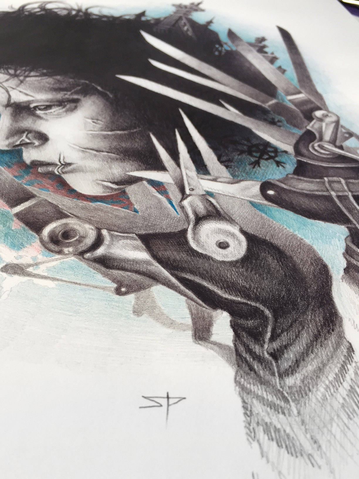 Edward Scissor Hands Drawing Prints Matte | Etsy