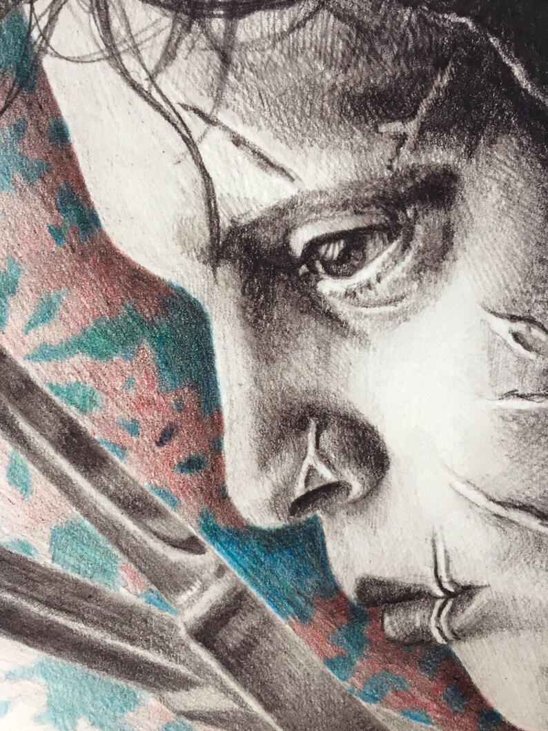 Edward Scissor Hands Drawing Prints Matte - Etsy