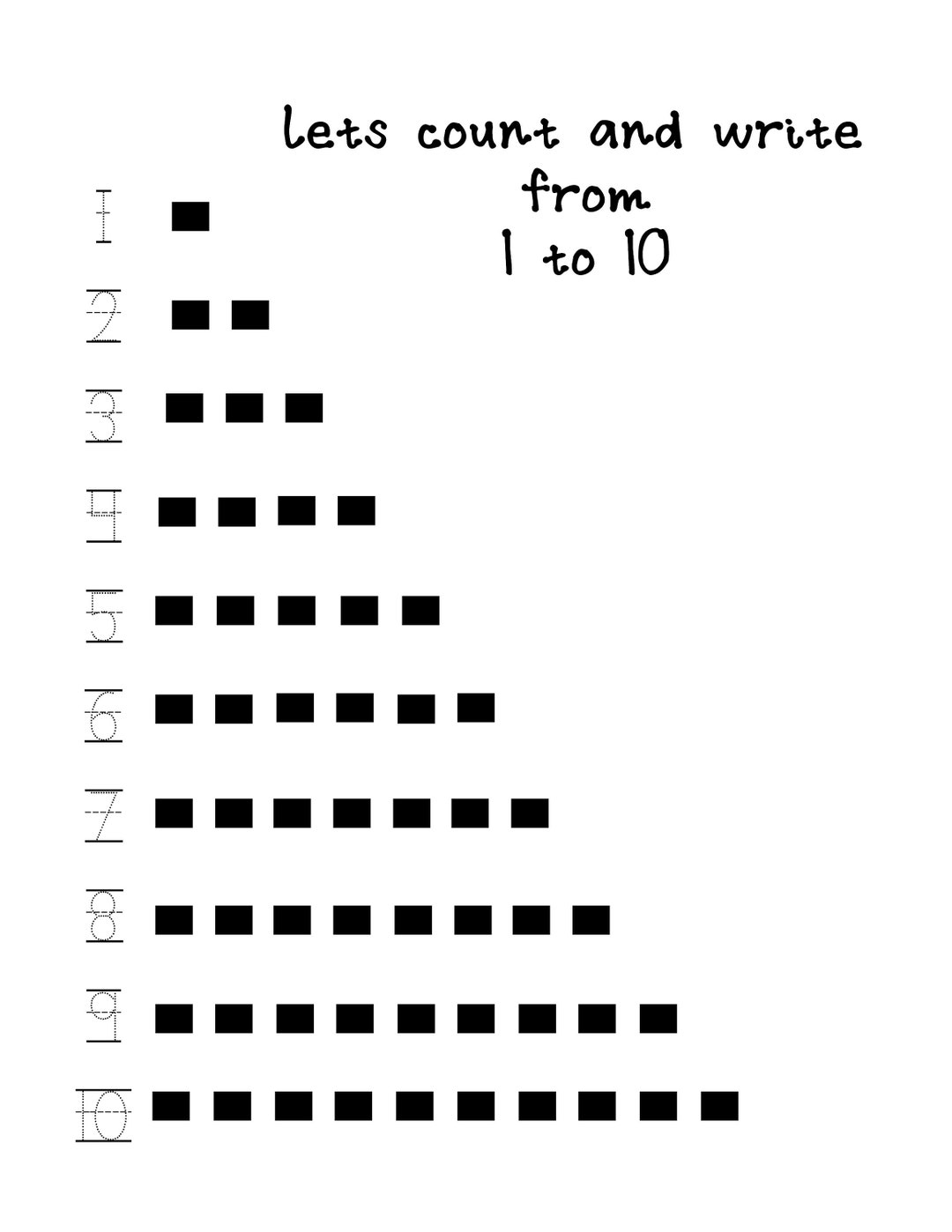 Count and Write From 1 to 10 - Help Your Child/preschooler Learn Their ...