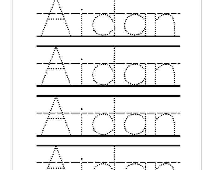 Name Trace Worksheet - DIGITAL FILE- Printable for Pre Schoolers ...