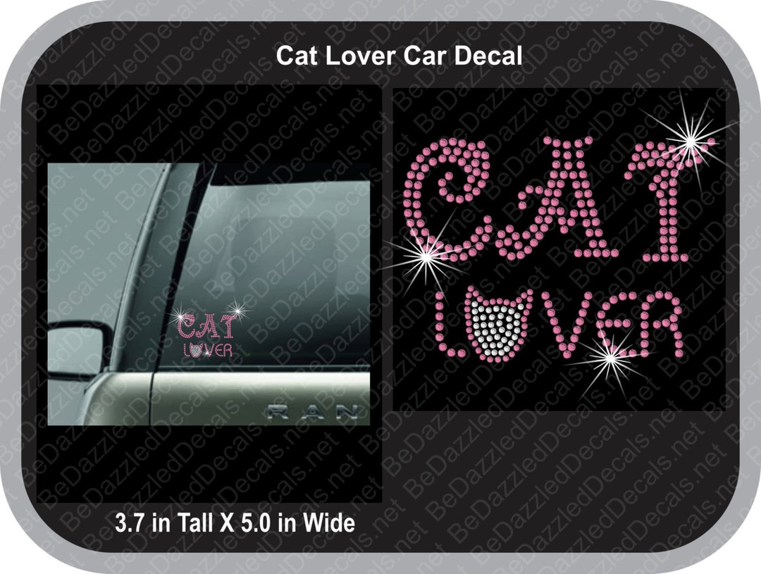 Cat Lover Rhinestone Decal - Etsy