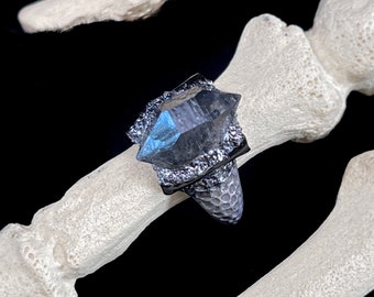 Real Bone, Bone Ring, Petroleum Quartz, Leg Bone, Finger Bone, Animal ...