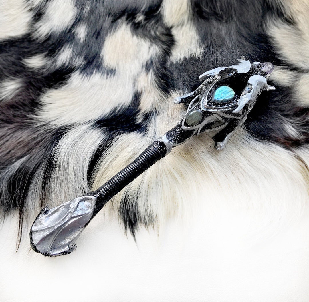 Wand, Animal Bone, Labradorite, Crystal Wand, Bone Art, Witch, Wiccan ...
