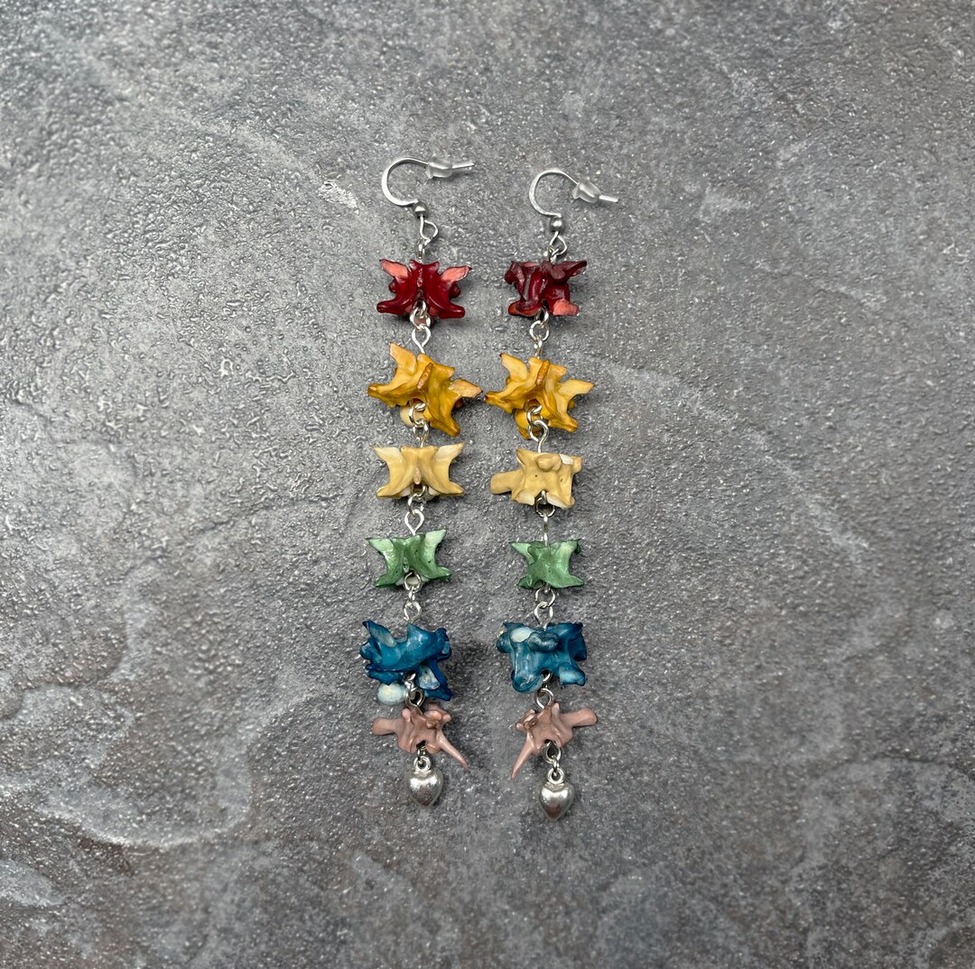 Snake Vertebrae Earrings, Vertebrae Jewelry, Pride Jewelry, Vertebra ...