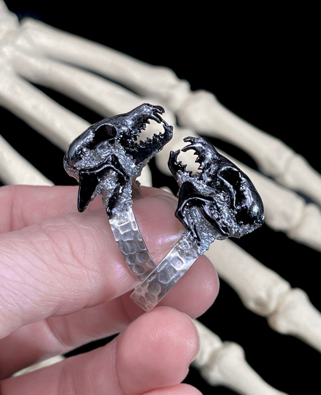 Real Bone, Bone Ring, Fox Skull, Fox Tooth, Teeth, Animal Bone, Mini ...