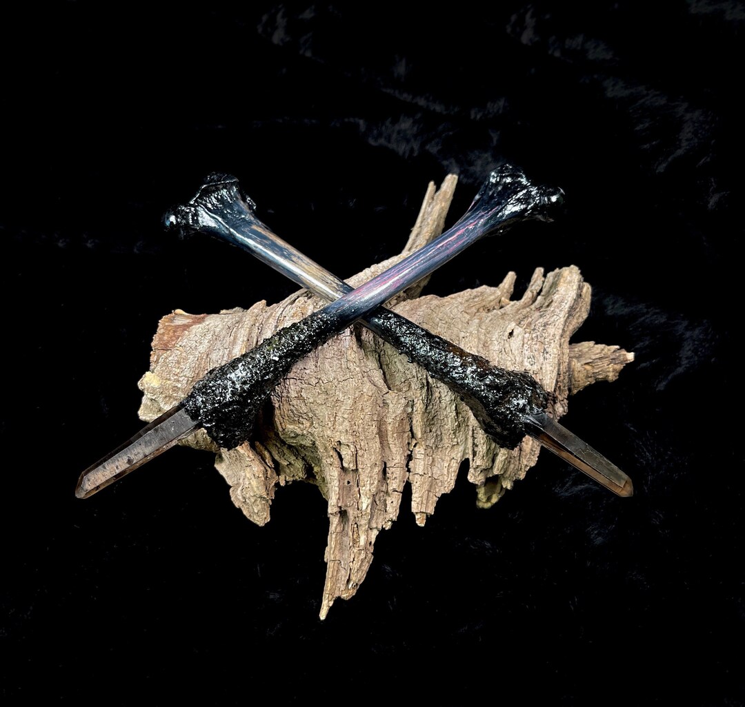 Wand, Animal Bone, Smoky Quartz, Crystal Wand, Bone Art, Witch, Wiccan ...