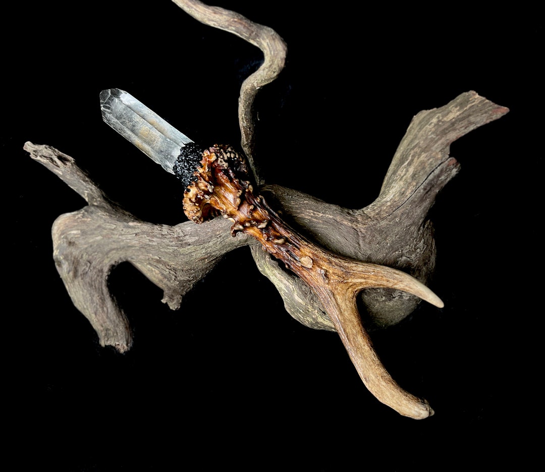 Wand, Animal Bone, Bone Wand, Crystal Wand, Bone Art, Witch, Wiccan ...