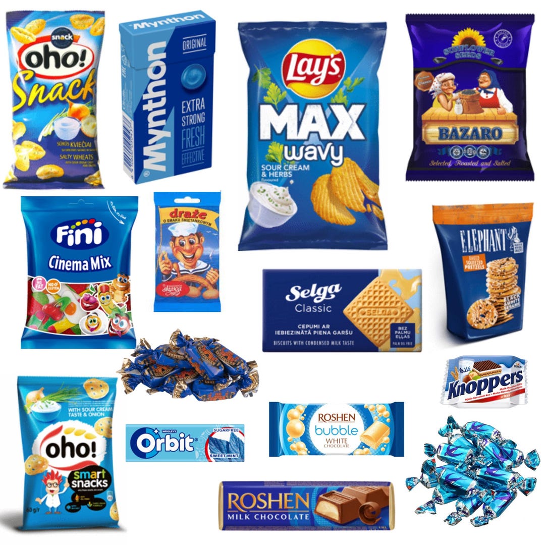 Blue Snack Box, Full Sized Products From Lithuania - Etsy
