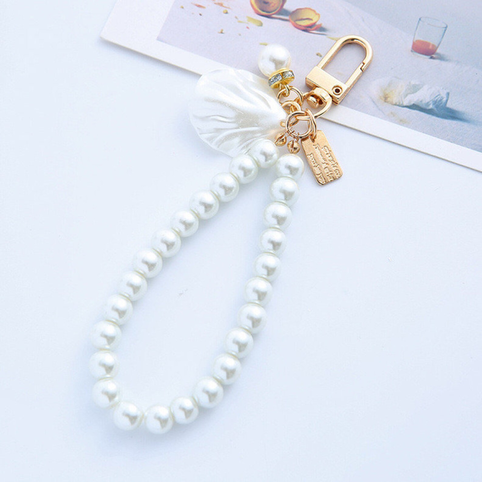 Cute Pearl Pendant Keyring | Purse Suspension Bags Charms | Car Key ...
