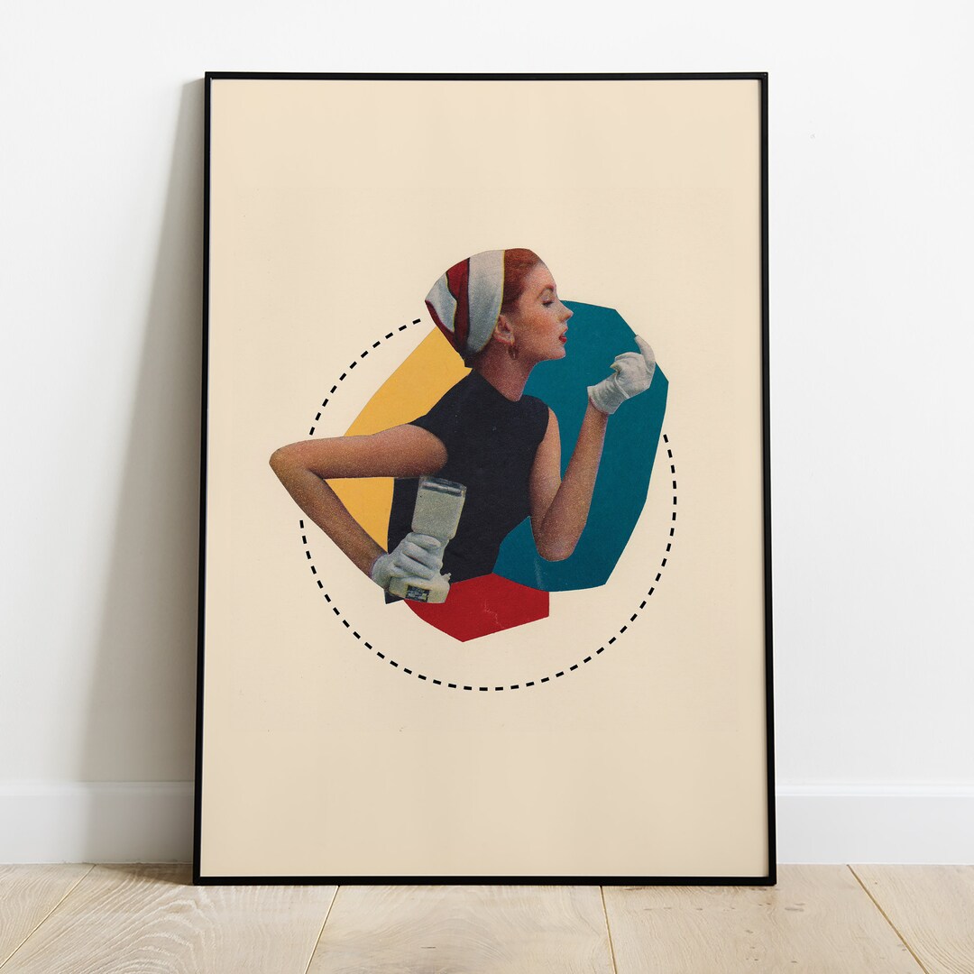 Chic Fine Art Drawing by Itchi Collages Format A3 - Etsy