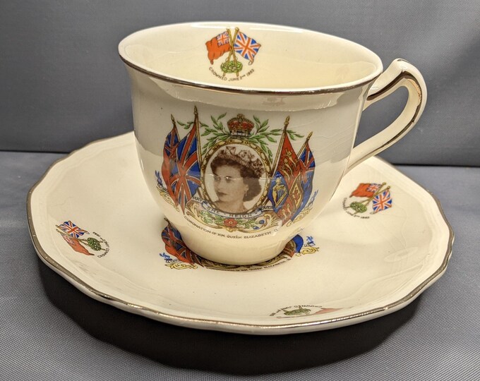 Vintage Alfred Meakin Queen Elizabeth Coronation Tea Cup and Saucer. - Etsy