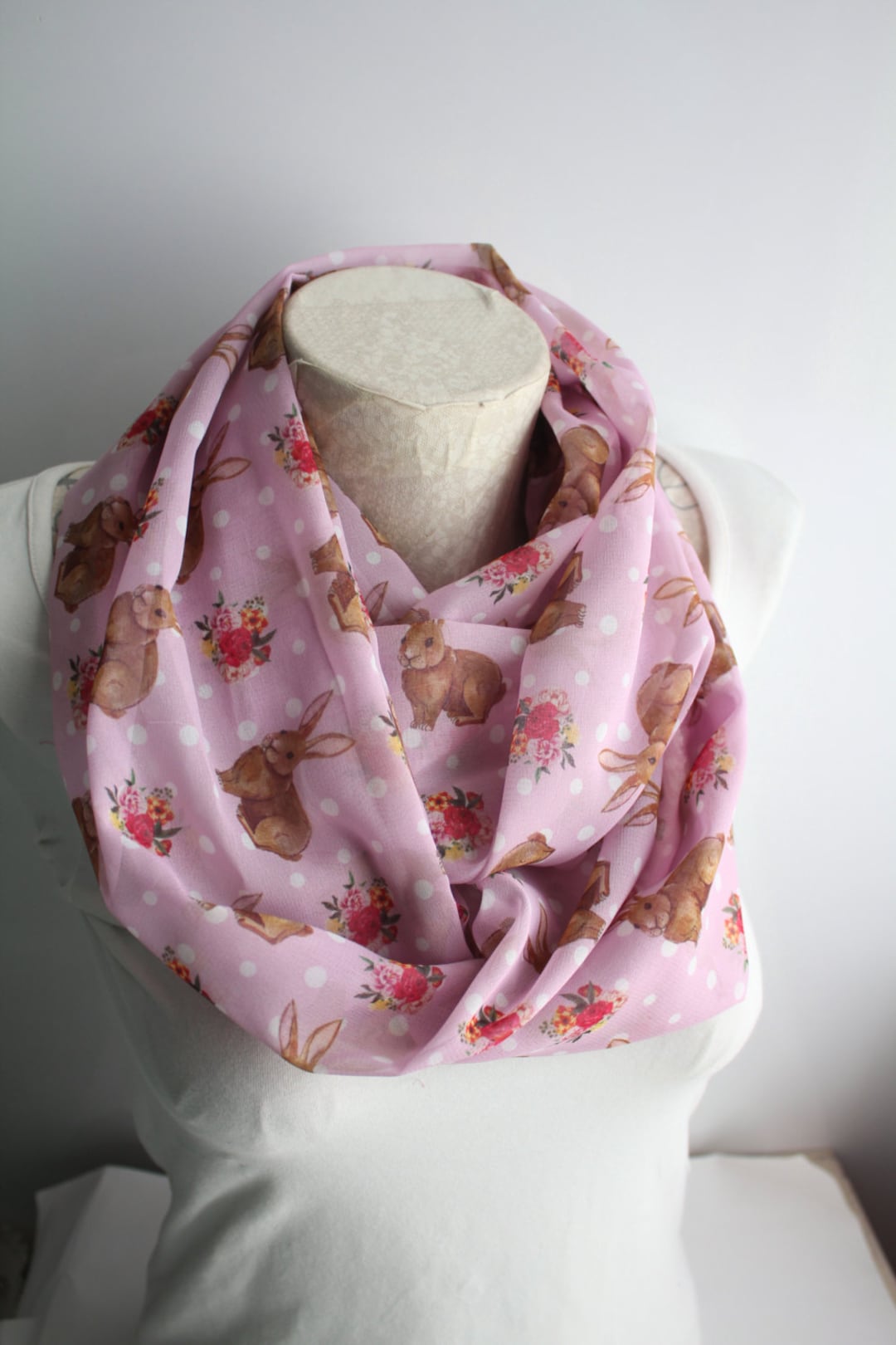 Rabbit Scarf Animal Scarf Bunny Infinity Scarfmother's - Etsy