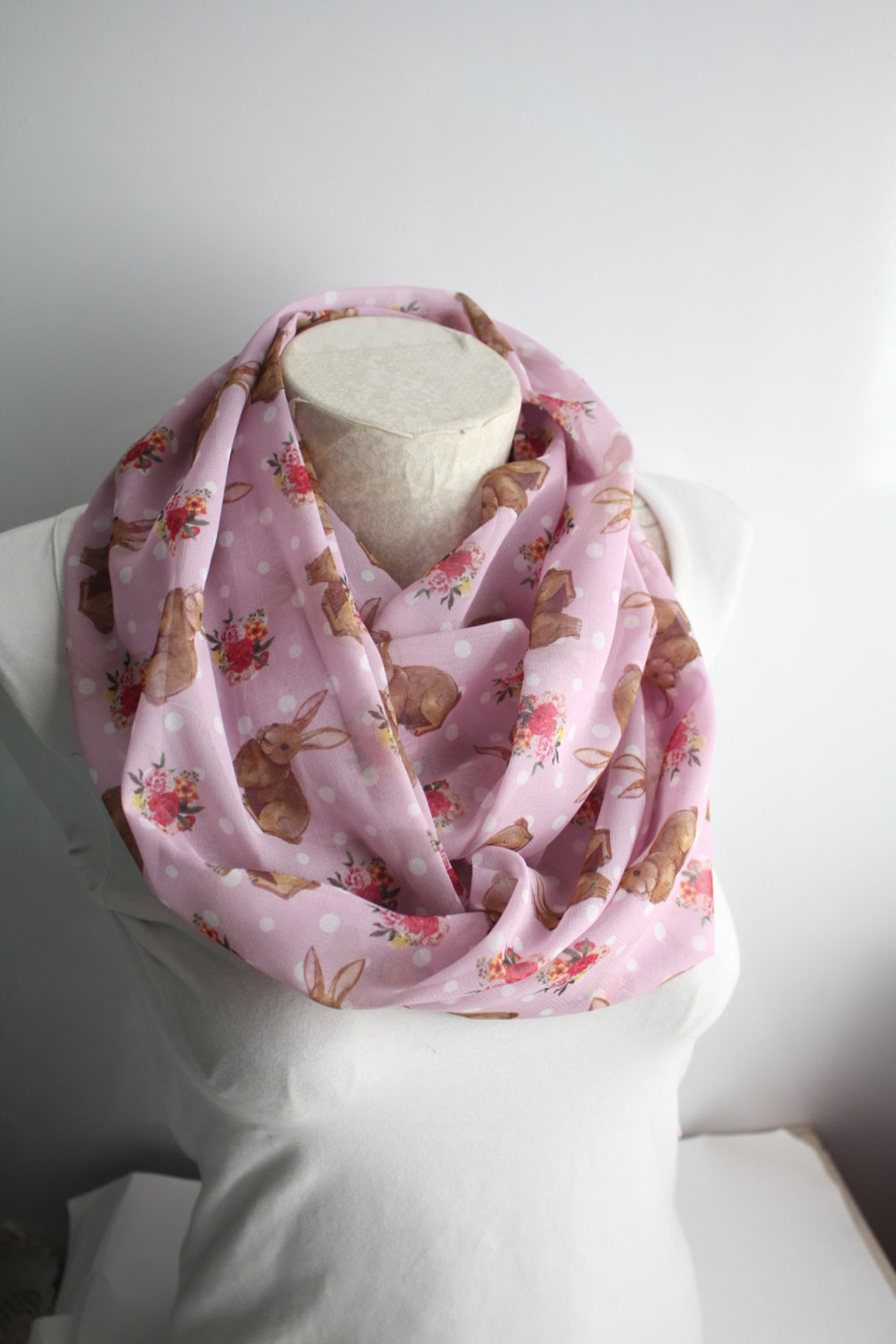 Rabbit Scarf Animal Scarf Bunny Infinity Scarfmother's - Etsy