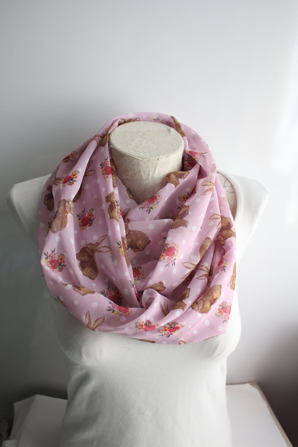 Rabbit Scarf Animal Scarf Bunny Infinity Scarfmother's - Etsy