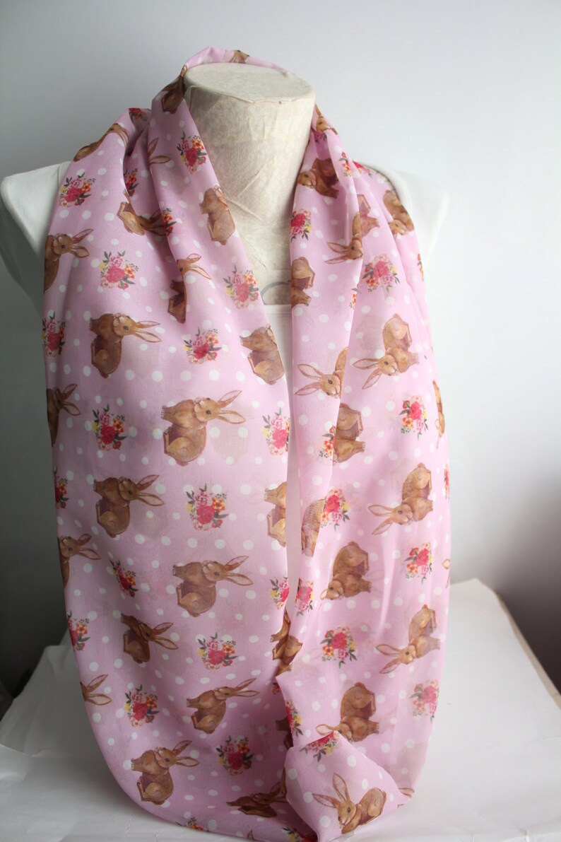Rabbit Scarf Animal Scarf Bunny Infinity Scarfmother's - Etsy