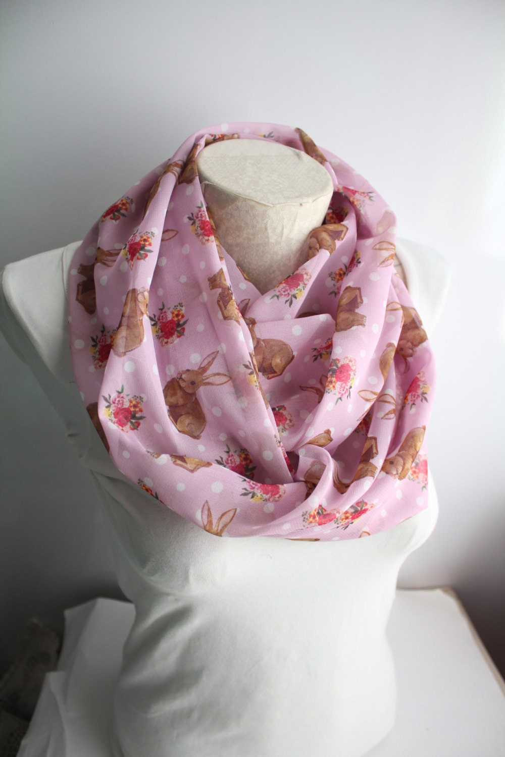 Rabbit Scarf Animal Scarf Bunny Infinity Scarfmother's - Etsy