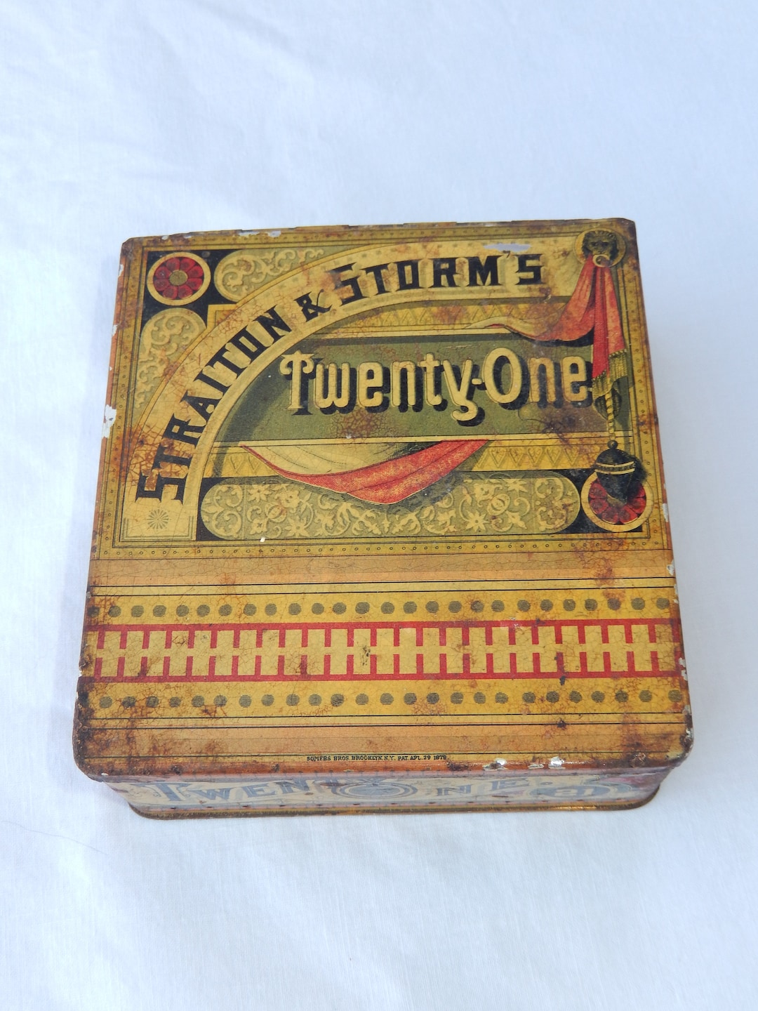 Straiton & Storm's Twenty-one Cigar Tin - 1890s Cigar Tin - Cigar ...