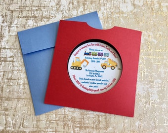 5 square Mutli-color Record Invitation | Etsy