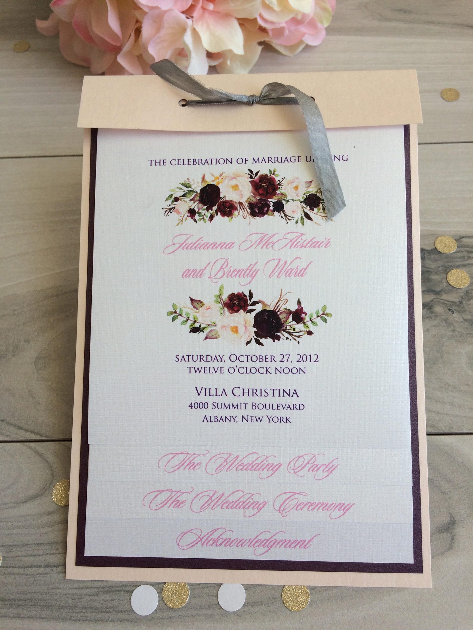 Layered Wedding Program - Etsy