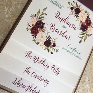 Layered Wedding Program portrait Style - Etsy