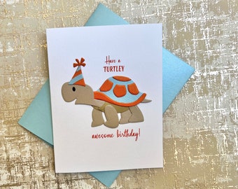 PRINTABLE Sea Turtle Birthday Card, Ocean Animal Happy Birthday Card ...