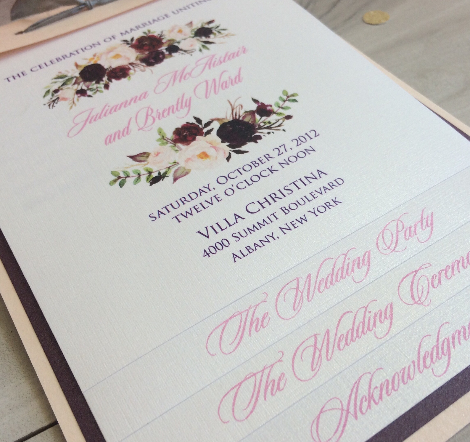 Layered Wedding Program - Etsy