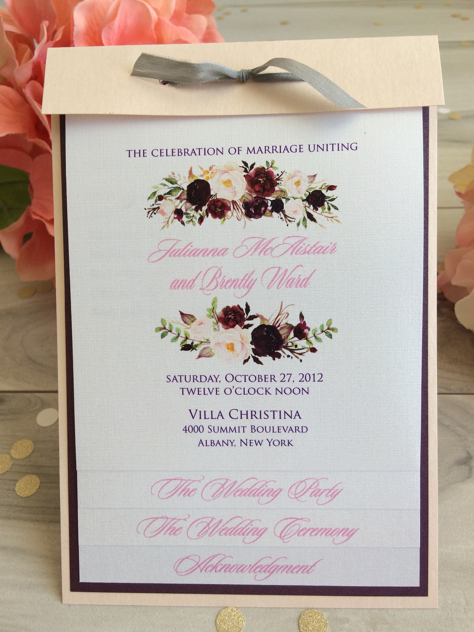 Layered Wedding Program - Etsy