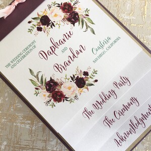 Layered Wedding Program portrait Style - Etsy