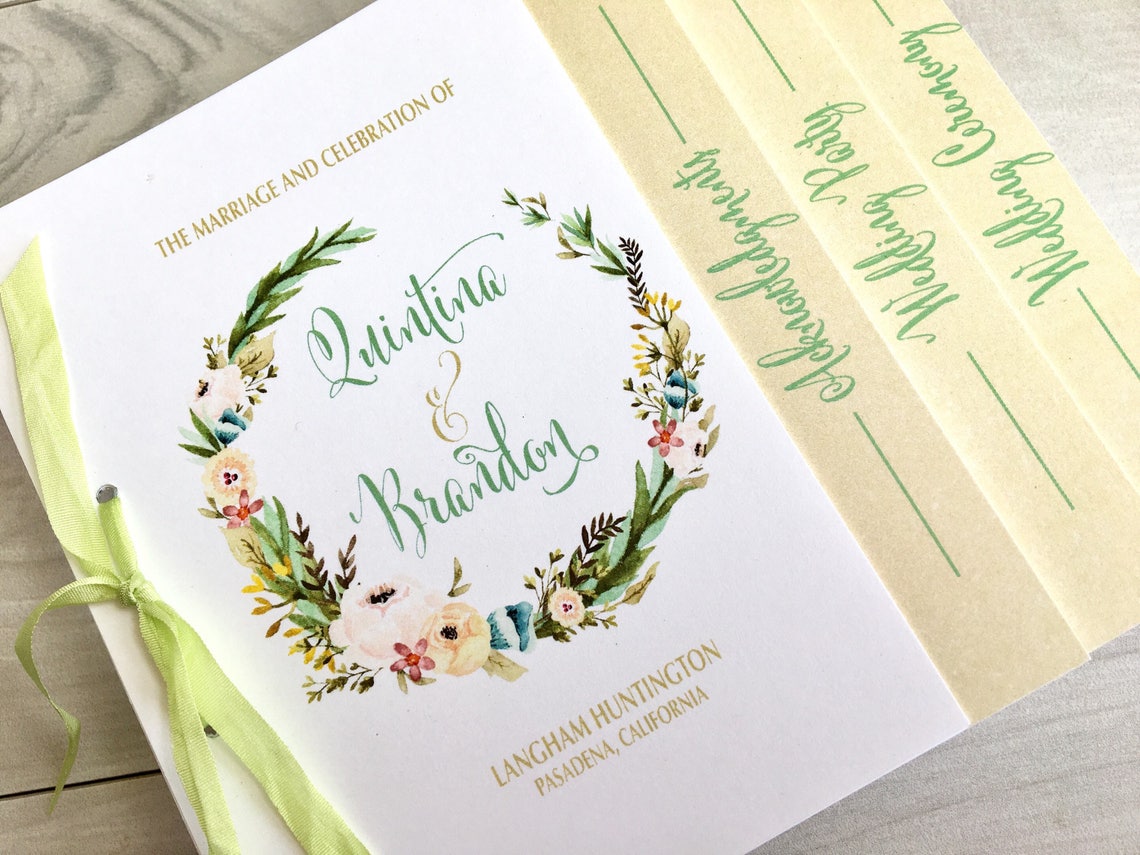 Multi-layer Wedding Program | Etsy