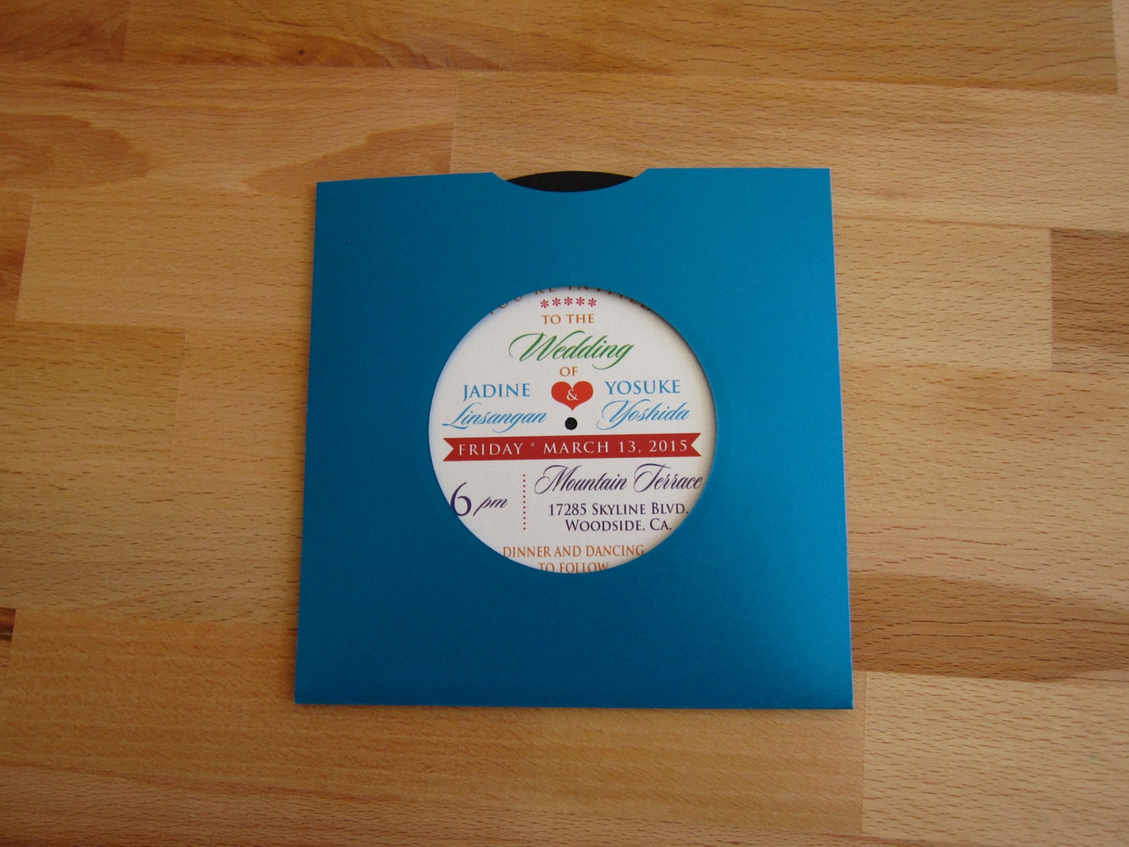 5 Square Mutli-color Record Invitation | Etsy