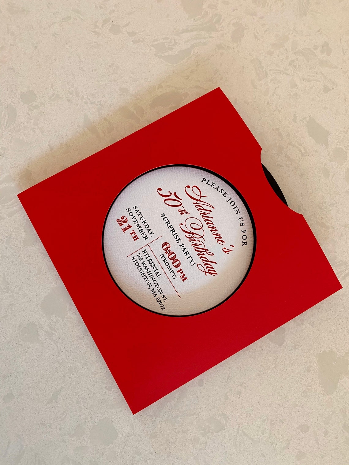 5 Square Mutli-color Record Invitation | Etsy