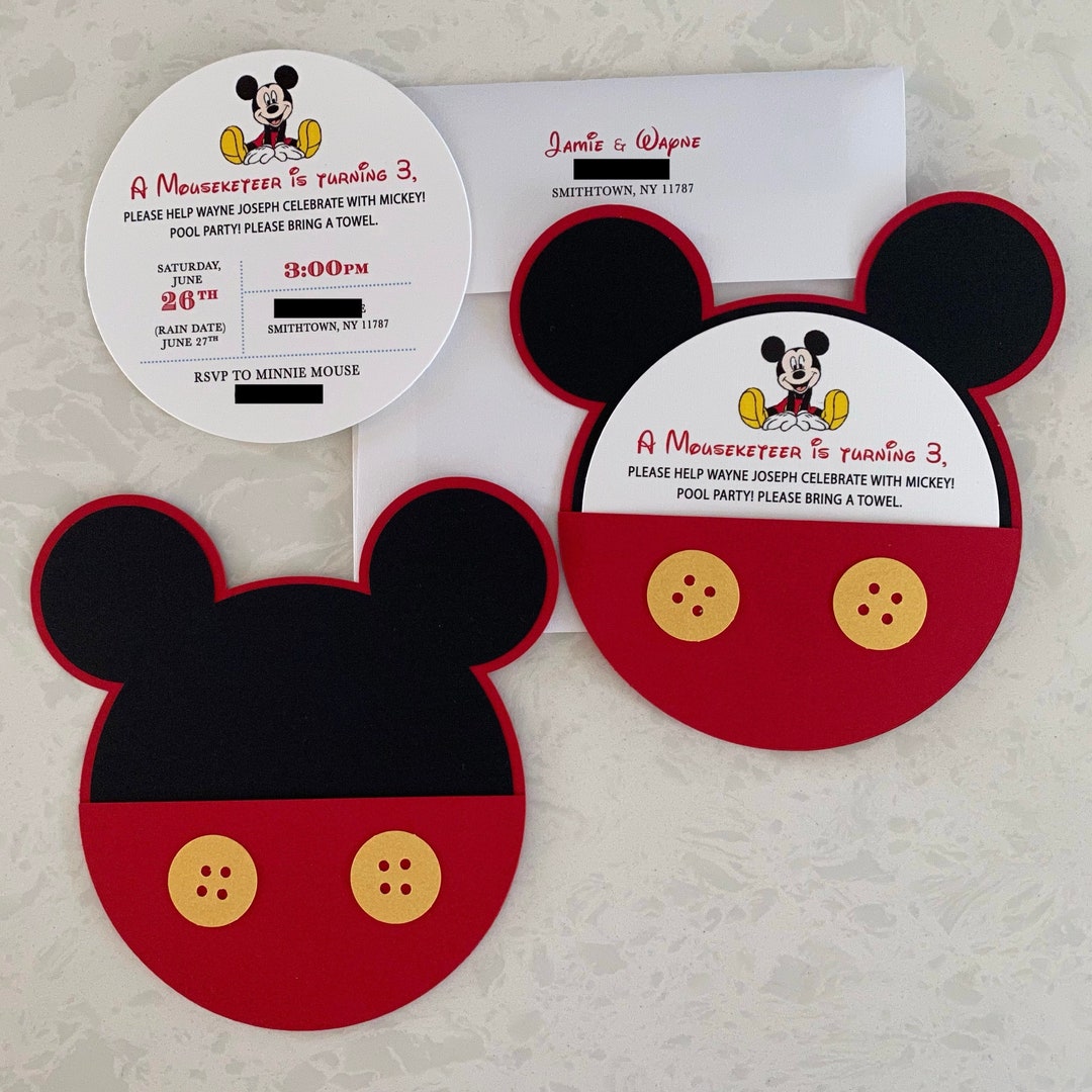 Mickey Mouse Birthday Invitation - Etsy