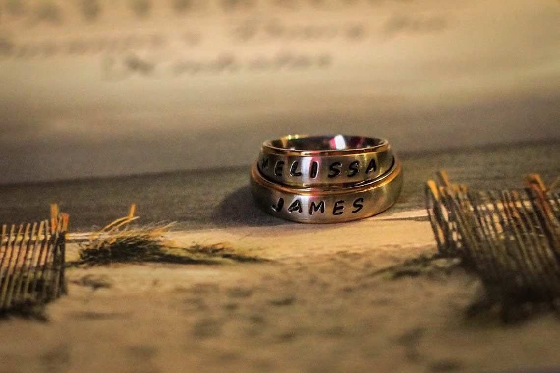 His and Her Rings Personalized Rings Memorial Rings - Etsy