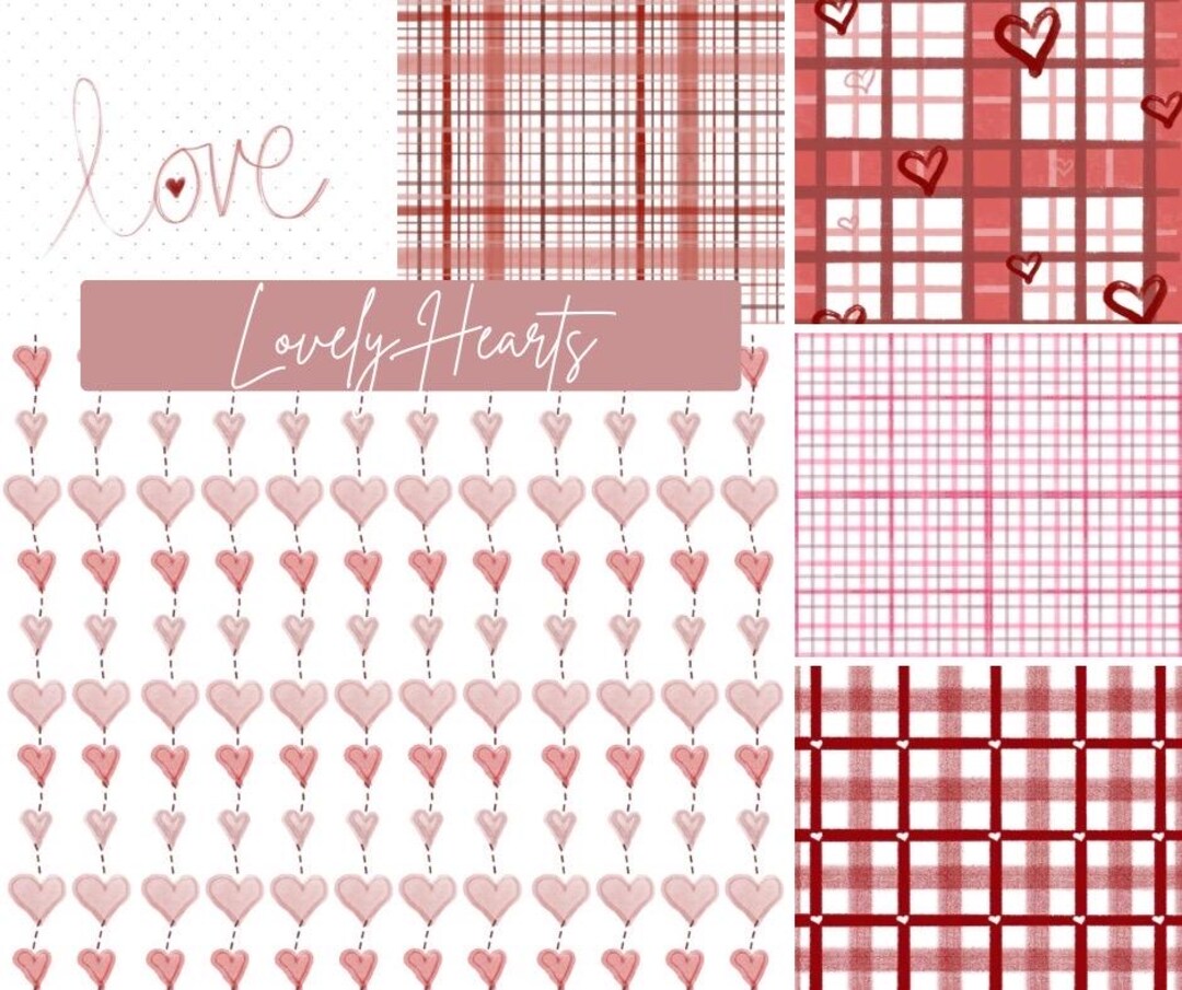 Lovely Hearts Digital Paper - Etsy