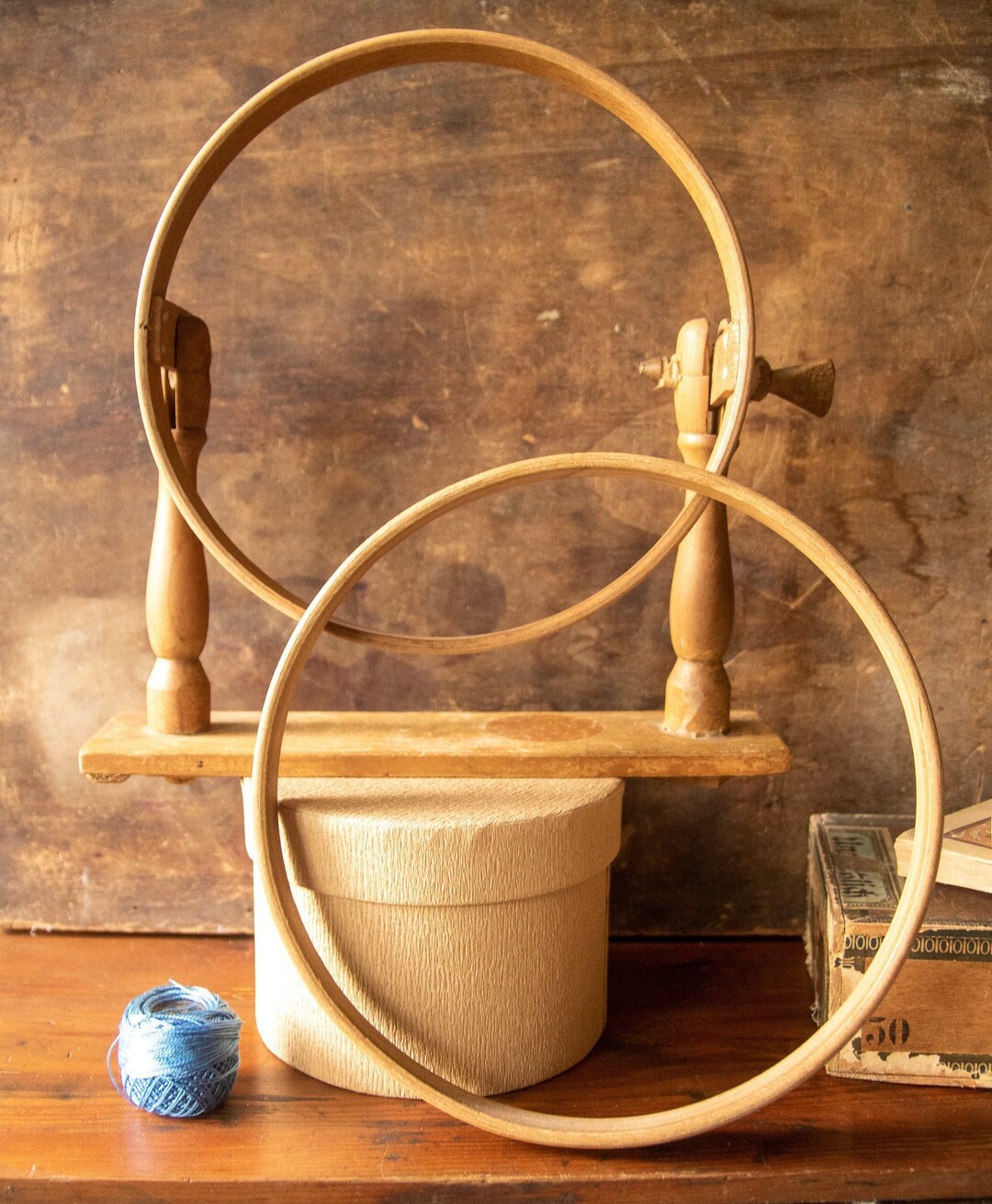 Vintage Embroidery Frame With Vintage Wooden Support - Etsy