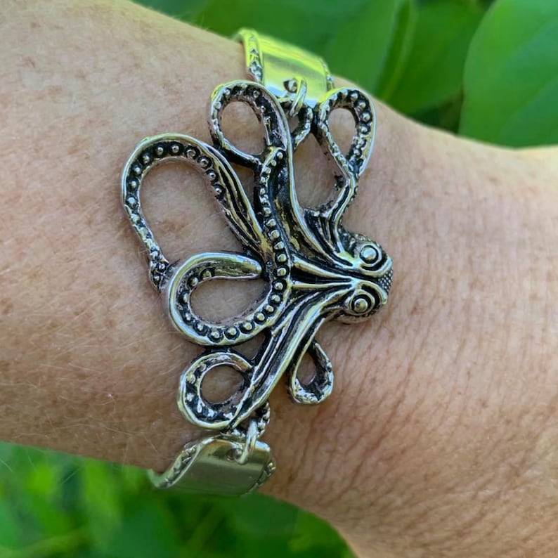 Octopus Bracelet Octopus Jewelry Vintage Silverware Jewelry - Etsy