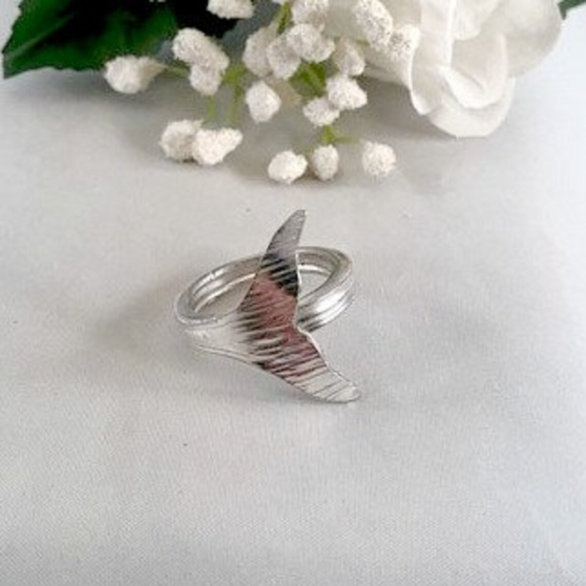 Silver Boho Rings Mermaid Ring , Whale Tail Spoon Ring , Unusual Gifts ...