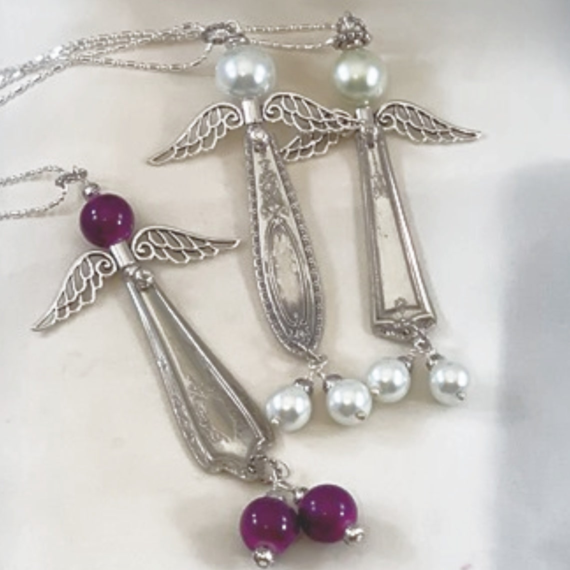 Handmade Angel Wing Spoon Pendant Gift for Grandma Silverware - Etsy