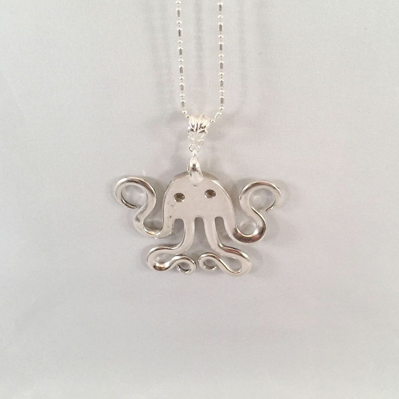Vintage Silverware Fork Octopus Necklace, Custom Personalized Hand ...